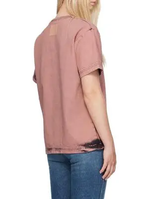 Moschino Round Neck Logo T-shirt - Nude