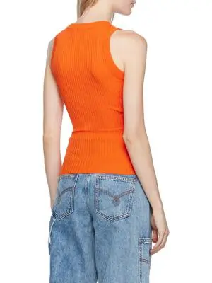 Moschino Ribbed Half-zip Vest - Orange