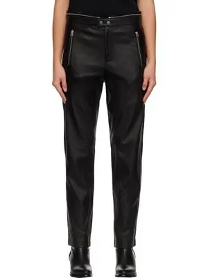 RAG  BONE Rag & Bone Sedona Moto Lambskin Leather Pants - Black