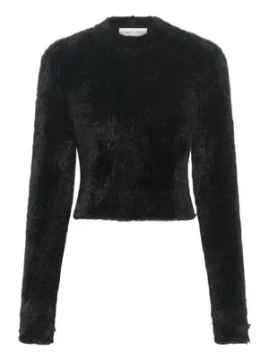 MARINE SERRE Marine Serre Slim Fit Cropped Crewneck Sweater
