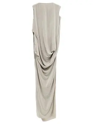 Rick Owens Draped Cowl Neck Asymmetrical Dress - Nude