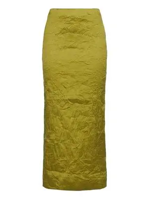 Tove Pleated Skirt With Metallic Thread - Green