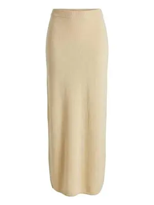 Tove Rib Knit Maxi Skirt - Nude