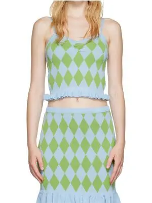 PUSHBUTTON Diamond Pattern Jacquard Vest - Multicolor