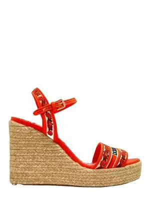 DOLCE & GABBANA Dolce & Gabbana Wedge Espadrille Sandals With Printed Detail