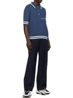 Balmain Pleated Casual Pants - Navy Blue