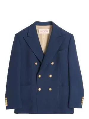 Valentino Garavani Double-breasted Wool Jacket - Indigo