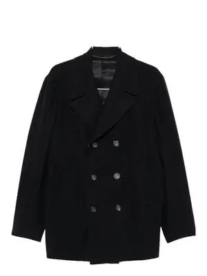 Canali Double-breasted Coat - Black