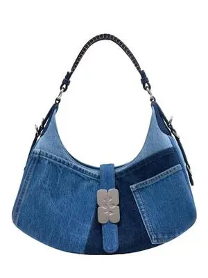GANNI Small Kat Bag In Denim - Blue