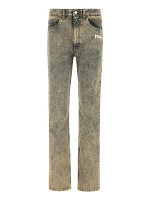 Stella McCartney Logo Printed Straight Leg Jeans - Green