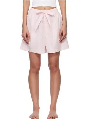 TEKLA Poplin Pyjama Shorts - Pink