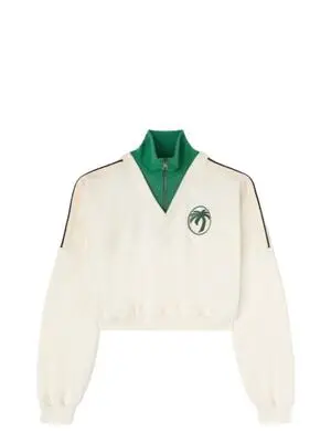 PALM ANGELS Palm Angels Oval Palm Zip-Collar Sweatshirt