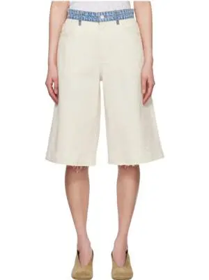 Moschino Denim Belt Loop Shorts - White