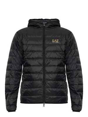EA7 Quilted Down Jacket With Hood - Black