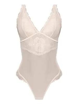 HEIST STUDIOS Dahlia Bodysuit With Lace And Open Back - Pink