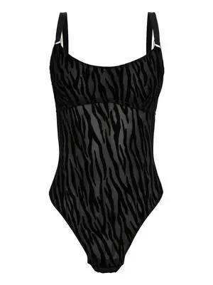 HEIST STUDIOS Heist Studios Nieve Bodysuit With Animal Print Velvet