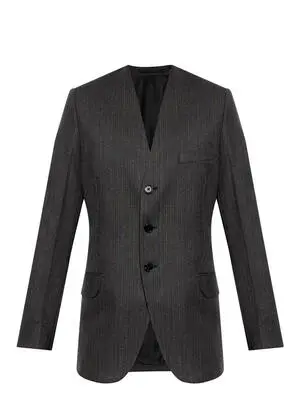 JIL SANDER Herringbone Pattern Blazer - Grey