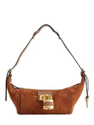 Chloé Chloe Paddington Small Suede Shoulder Bag Vintage Brown