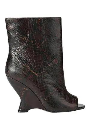 Steve Madden Rylix Leather Ankle Boots With Sculpted Heel - Dark Brown