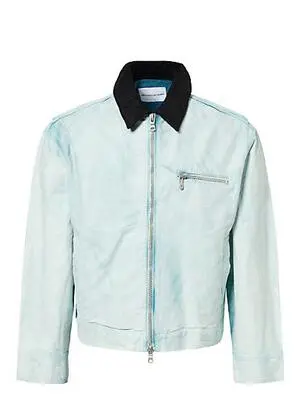 MKI MIYUKI ZOKU Sunfaded Corduroy Collar Cotton Jacket - Bleach