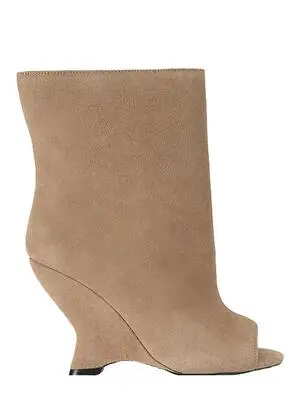 Steve Madden Suede Ankle Boots With Sculpted Heel - Taupe