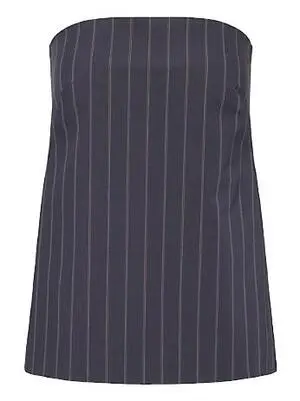 ST. AGNI Rouleau Strapless Rouleau Tie Cotton Top - Ink