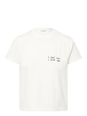 ANINE BING Shelley Slogan Printed Cotton T-shirt - Yellow