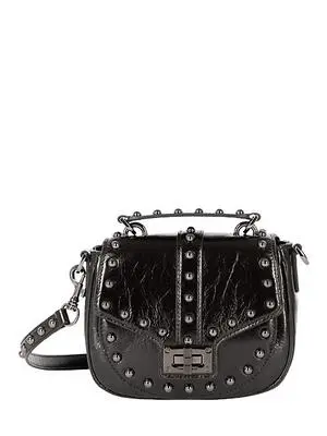 The Kooples Emily Stud-embellished Leather Shoulder Bag - Black