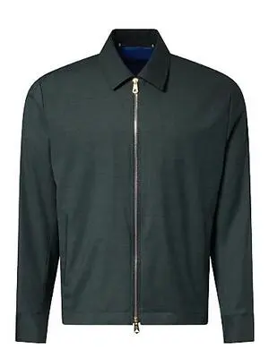 Paul Smith Long Sleeve Collared Wool Jacket - Very Dark Green