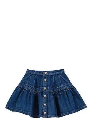 Maje Flared Button-down Denim Mini Skirt - Blue