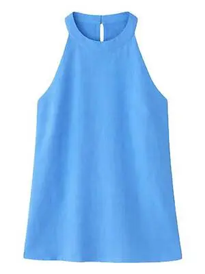 RO&ZO Sleeveless Halterneck Woven Blouse - Blue