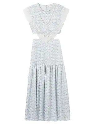 Claudie Pierlot Floral Lace-trim Satin Maxi Dress - Light Print