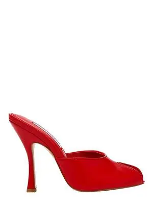 Steve Madden Jaylee Leather Heeled Mules - Red
