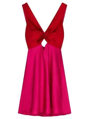 OMNES Maggy Cut-out Satin Mini Dress - Raspberry / Cherry