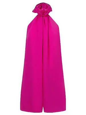 OMNES Demi Halter Woven Mini Dress - Raspberry