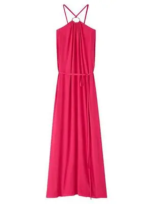 JOSEPH Halterneck Maxi Dress - Fuchsia