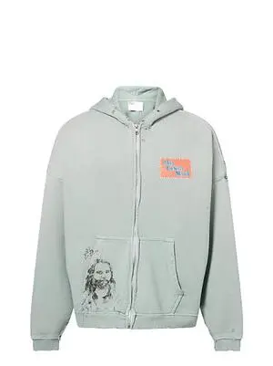 PALY HOLLYWOOD Distressed Cotton Hoody - Green