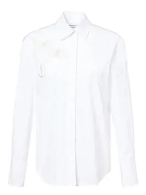 Erdem Embroidered Cotton Shirt - White