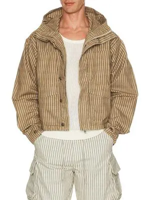 424 Cropped Parka - White & Blue