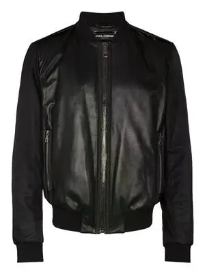 DOLCE & GABBANA Dolce & Gabbana Panelled Leather Bomber Jacket