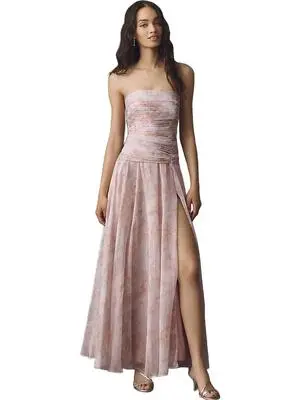 Bhldn Strapless Chiffon Maxi Dress - Multi