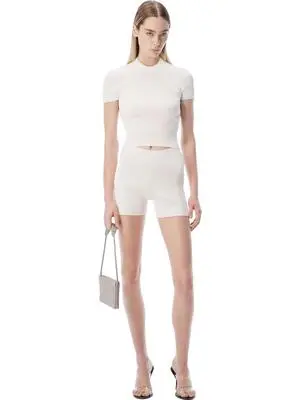 Alexander Wang Debossed Logo Bike Short - Optic White