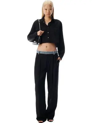 Alexander Wang Mid-rise Straight Leg Trousers - Black