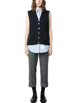 Thom Browne Milano Stitch Shirt Vest Combo - Blue