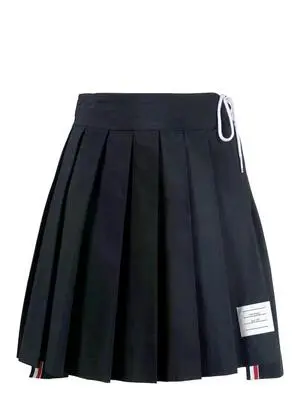 Thom Browne Pleated Drop-hem Mini Skirt - Blue