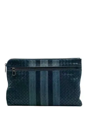 Bottega Veneta Nappa Intrecciato Clutch Bag - Blue