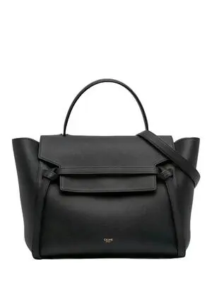 Celine Mini Grained Calfskin Belt Bag Satchel - Black