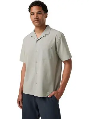 Vuori Short Sleeve Bridge Shirt Camp Collar - Herb Micro Stripe