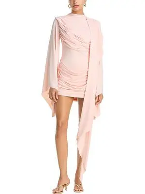 DE LA VALI Perisa Ruched Mini Dress - Baby Pink