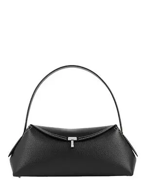 TOTEME T Lock Leather Shoulder Bag - Black